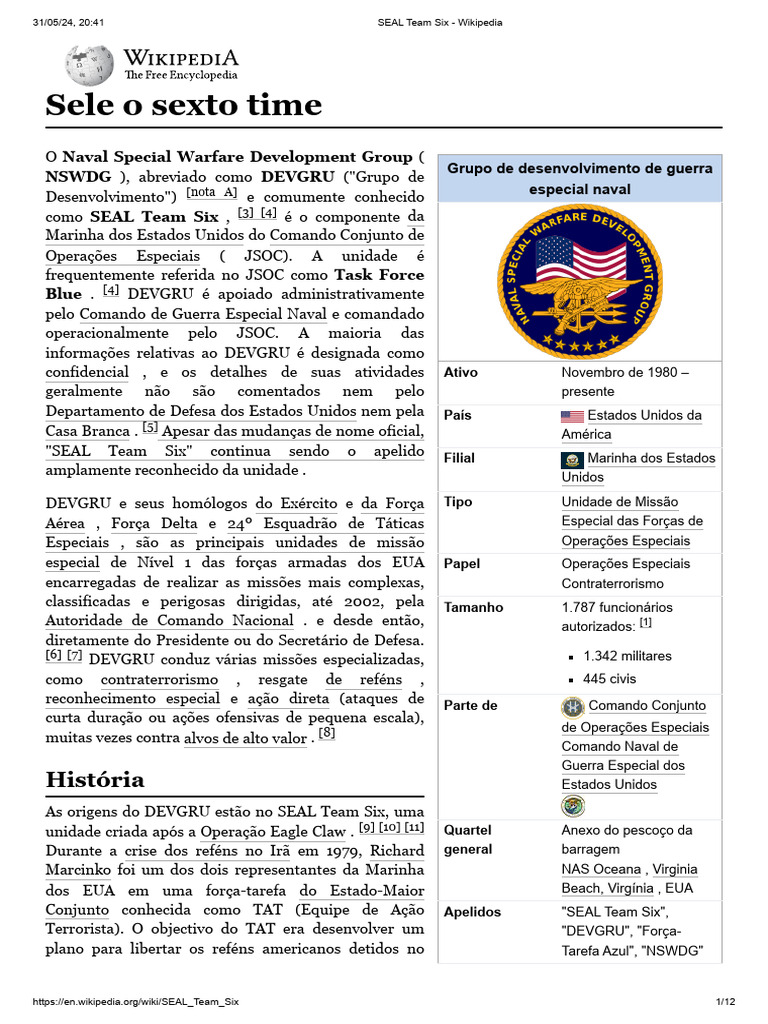Seal Team Six Devgru Wikipedia Pdf Warfare Military Science