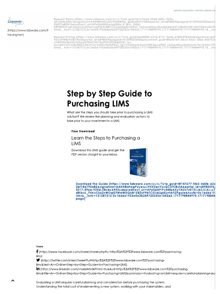 Step by Step guide to purchasing LIMS | PDF