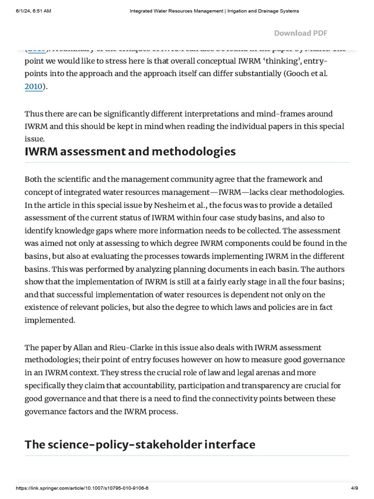 Integrated Water Resources Management 3 | PDF | Water Resources ...
