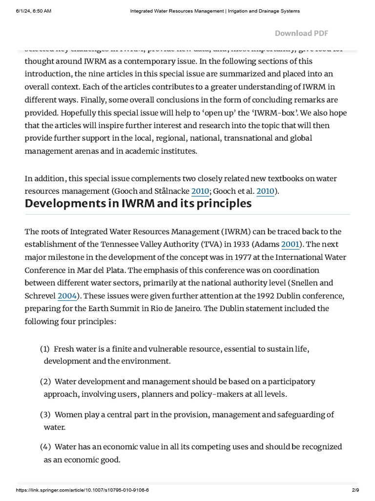 Integrated Water Resources Management 2 | PDF | Water Resources ...