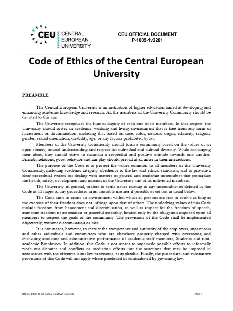 P-1009-1v2201 Code of Ethics With Technical Changes 092022 For Web ...