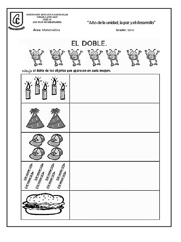Ficha Doble y Mitad de Un Número | PDF