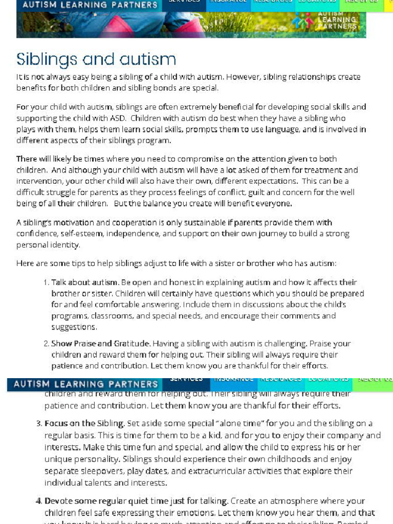 ASD Sibling Relationships | PDF