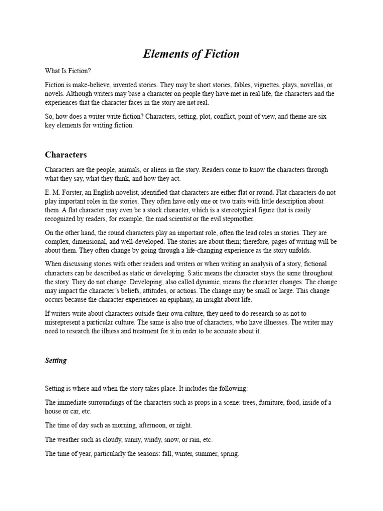 Elements of Fiction | PDF | Narration