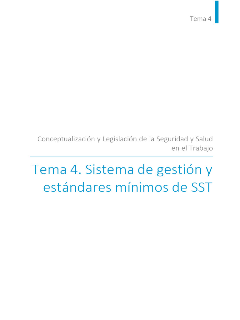 Tema 4. Sistema de Gestión y Estándares Mínimos de Sst... | Descargar gratis PDF | La seguridad ...