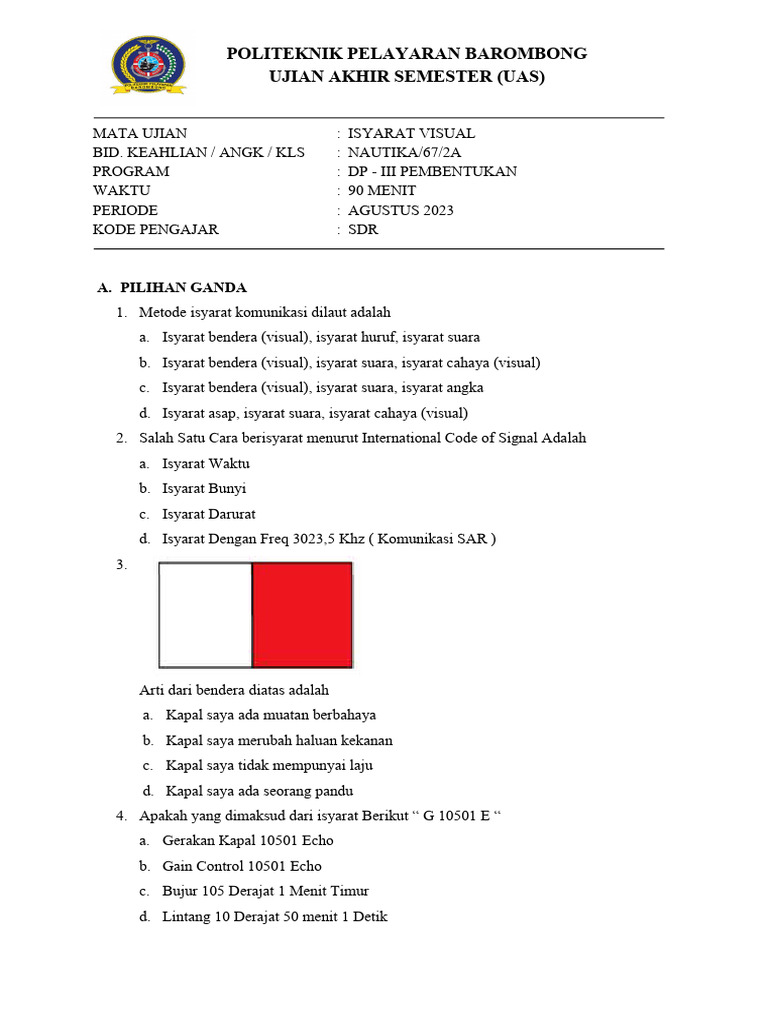 Uas Isyarat Visual | PDF
