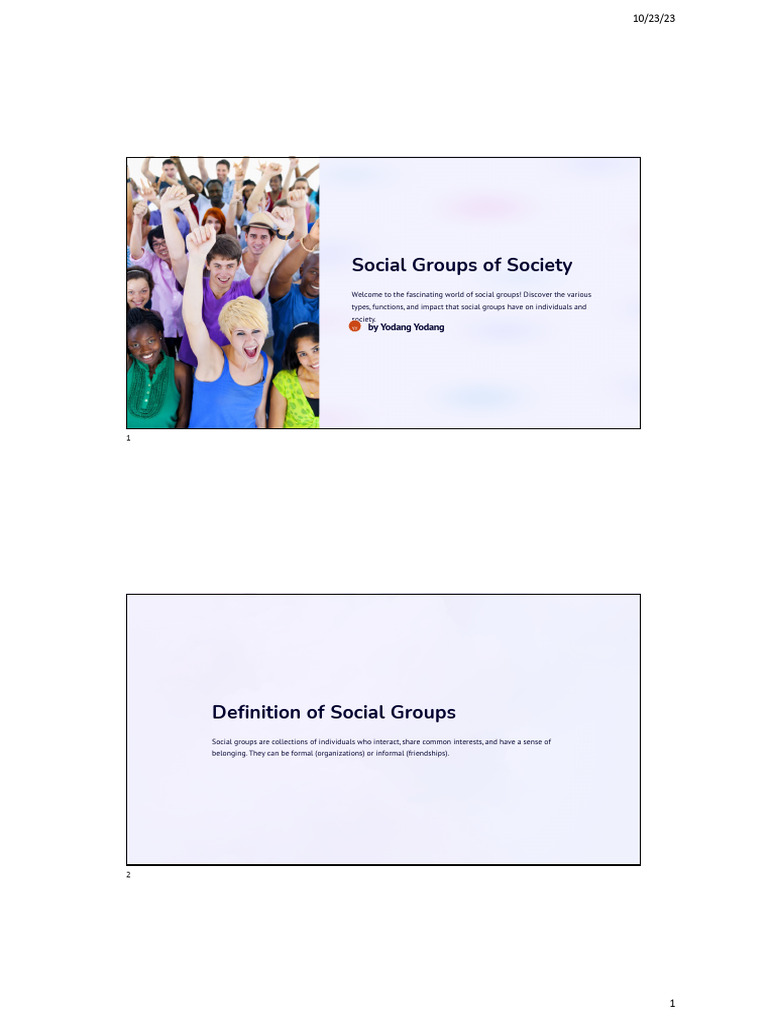 Social-Groups-of-Society | PDF | Social Group | Identity (Social Science)