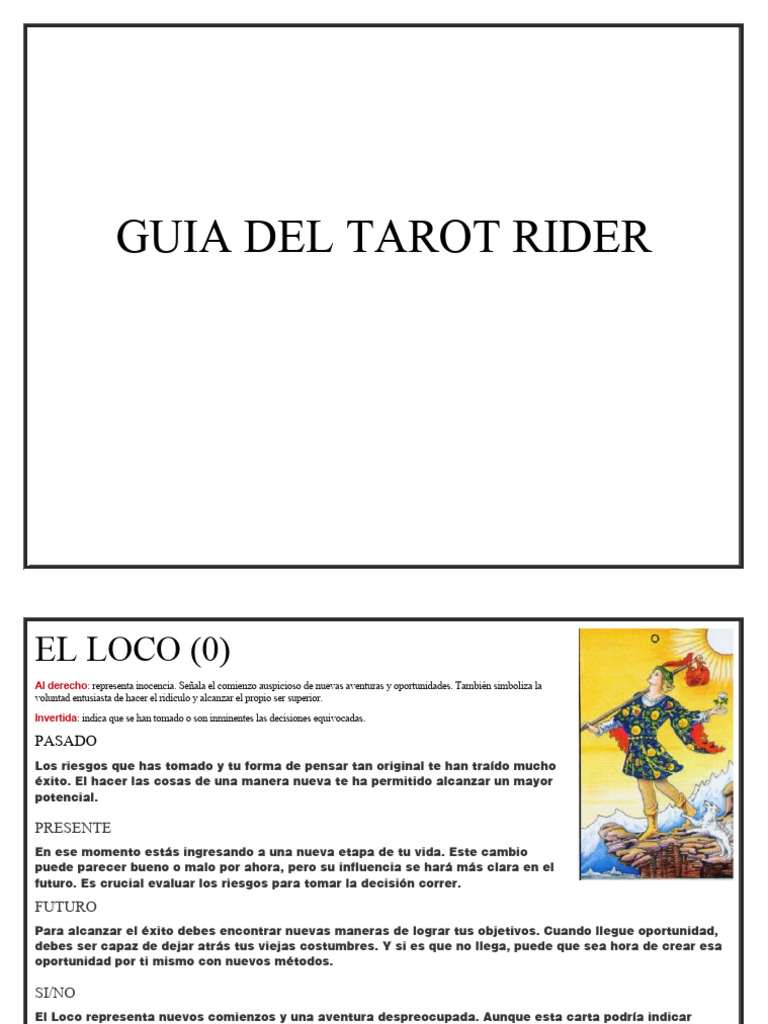 Guía Completa del Tarot Rider | PDF | Amor | Pensamiento