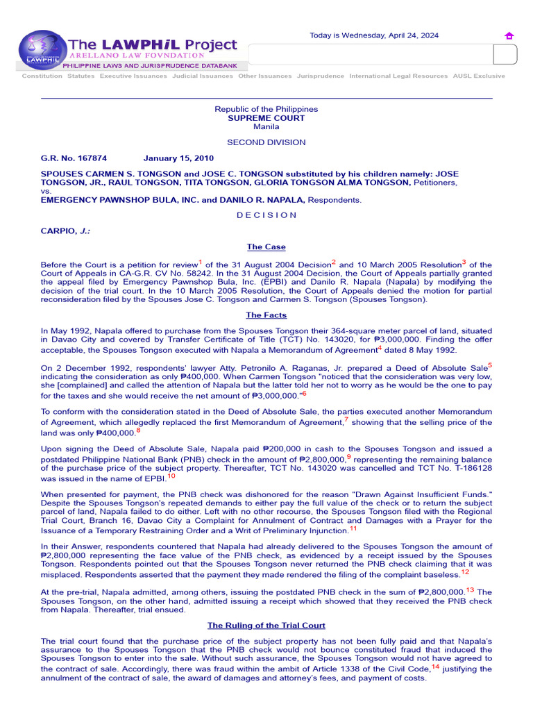 Sps Tongson | PDF | Damages | Punitive Damages