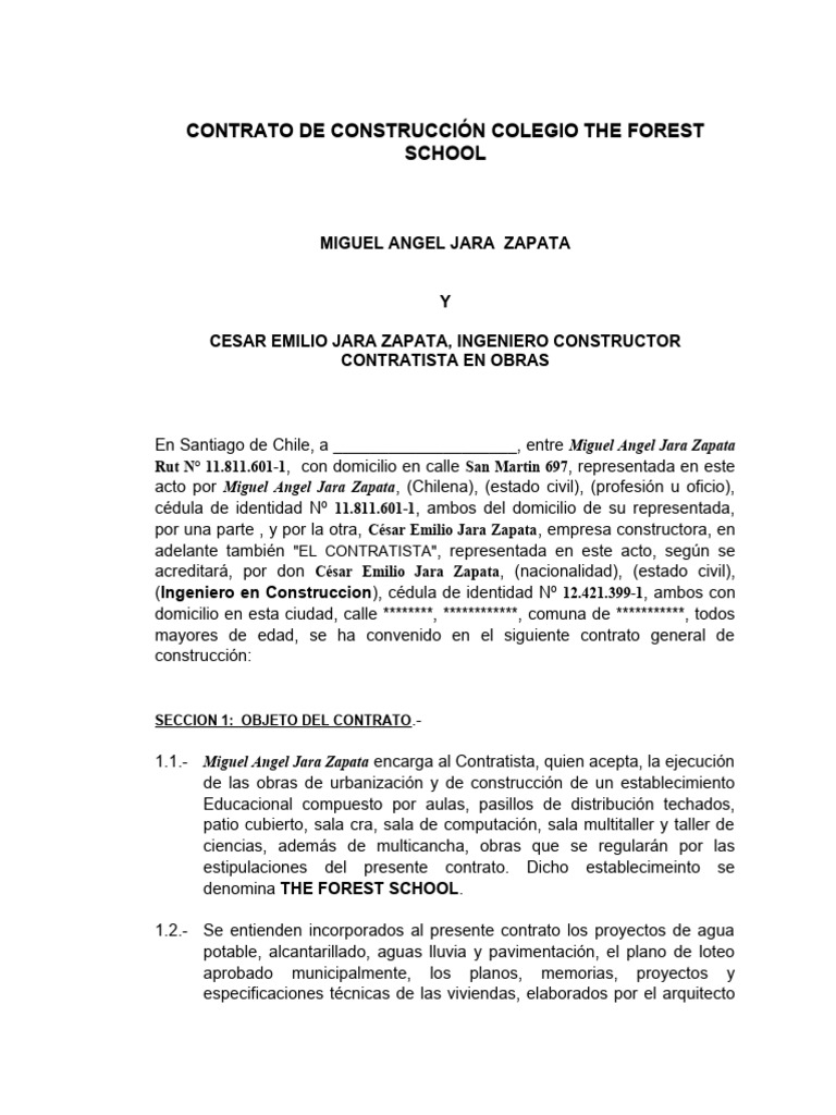 Modelo Contrato Directo | PDF | Contratista general | Outsourcing