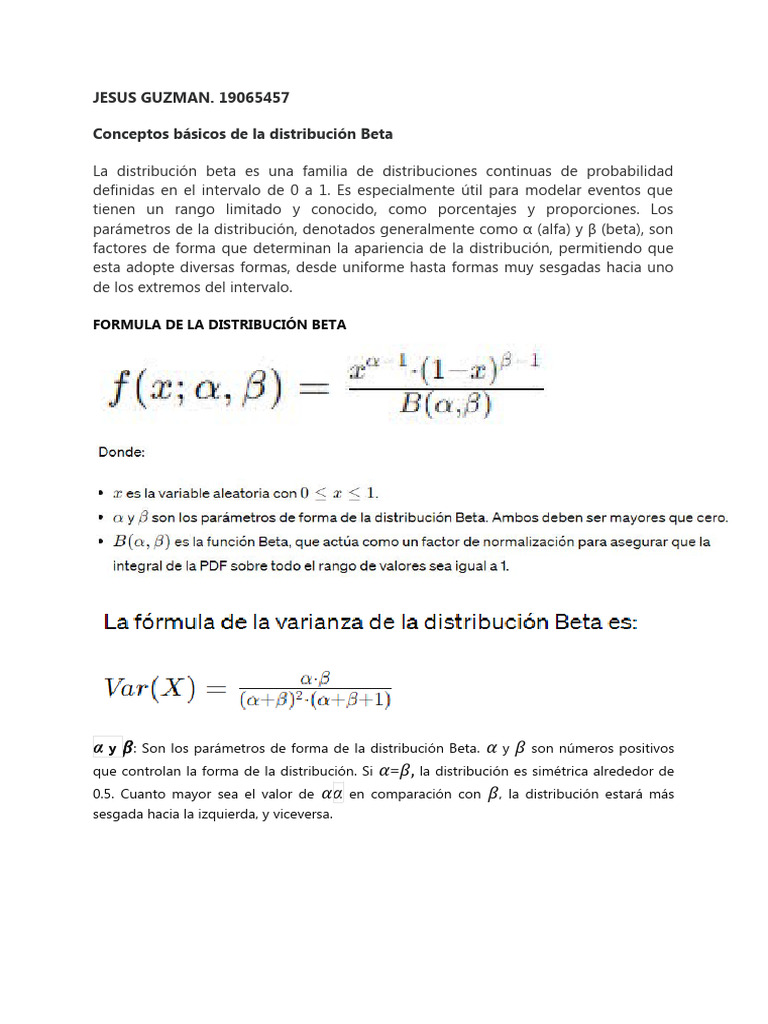 Conceptos Básicos de La Distribución Beta | PDF | Ingeniería de ...