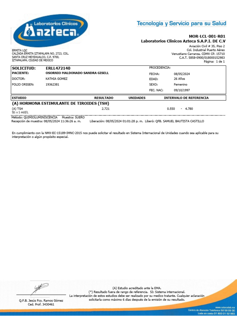 MOR-LCL-001-R01 Laboratorios Clinicos Azteca S.A.P.I. DE C.V | PDF ...