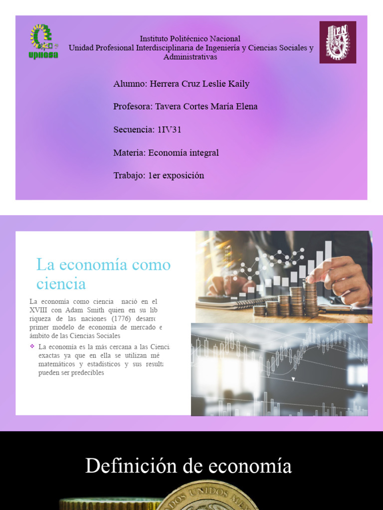Primera Exposicion Economia Integral | PDF | Ciencias económicas | Economias