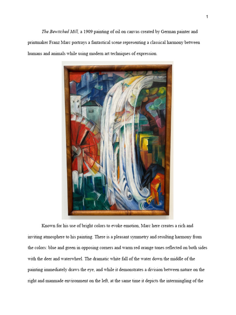 Franz Marc's "The Bewitched Mill" Analysis | PDF | Paintings | The Arts
