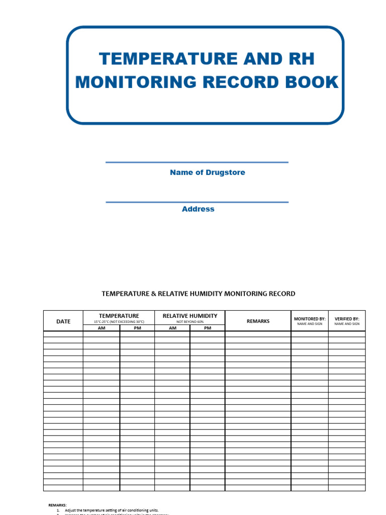Temperature & Humidity Monitoring Log | PDF