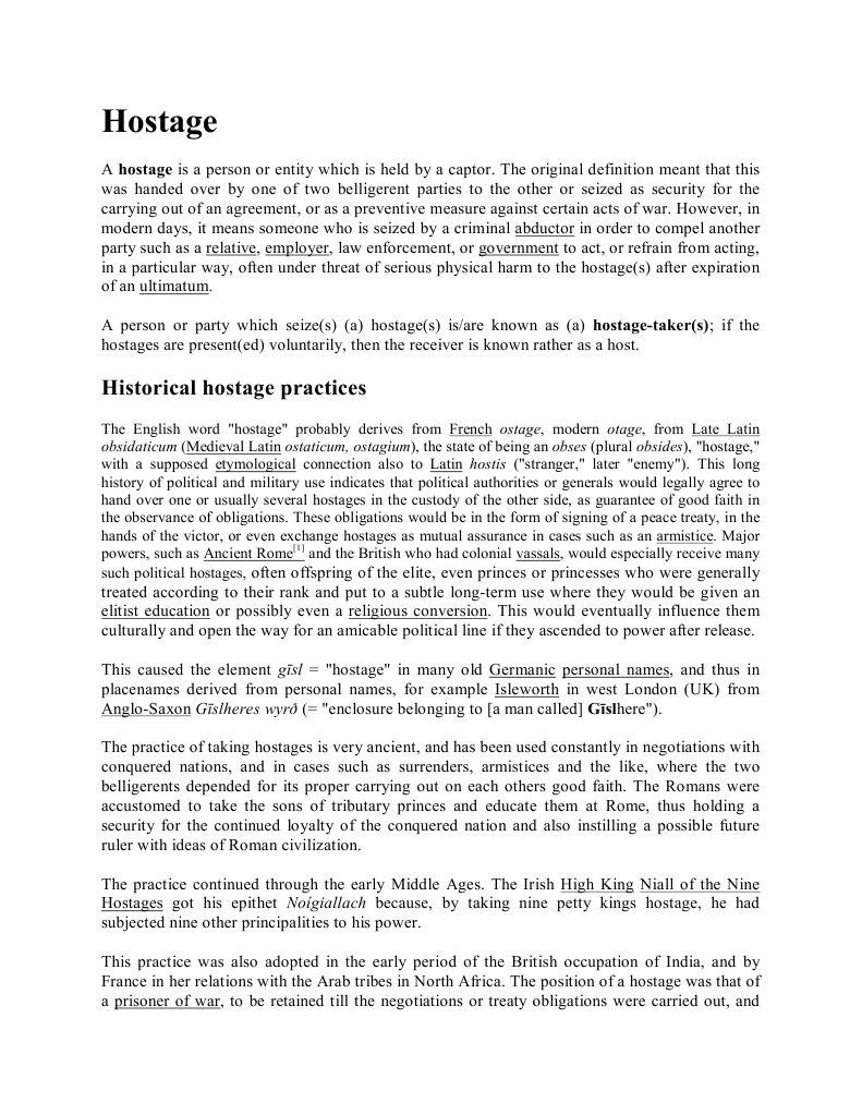 Hostage | PDF | Hostage | Crime & Violence