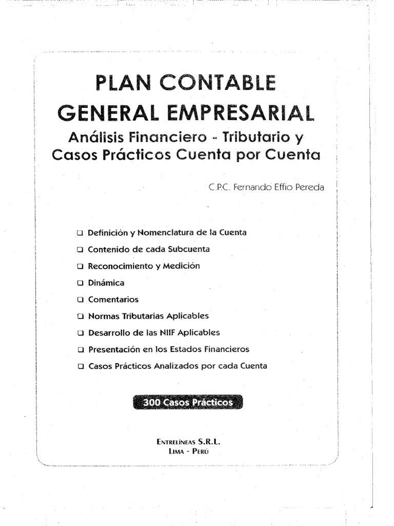PLAN CONTABLE (Fernando Effio) | PDF