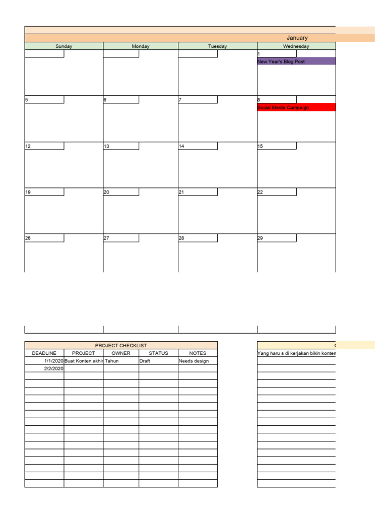 Content Calendar Template From CoSchedule | PDF