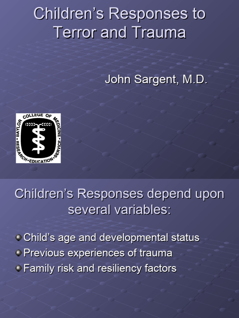 Children's Trauma Responses Explained | PDF | Psychological Trauma ...