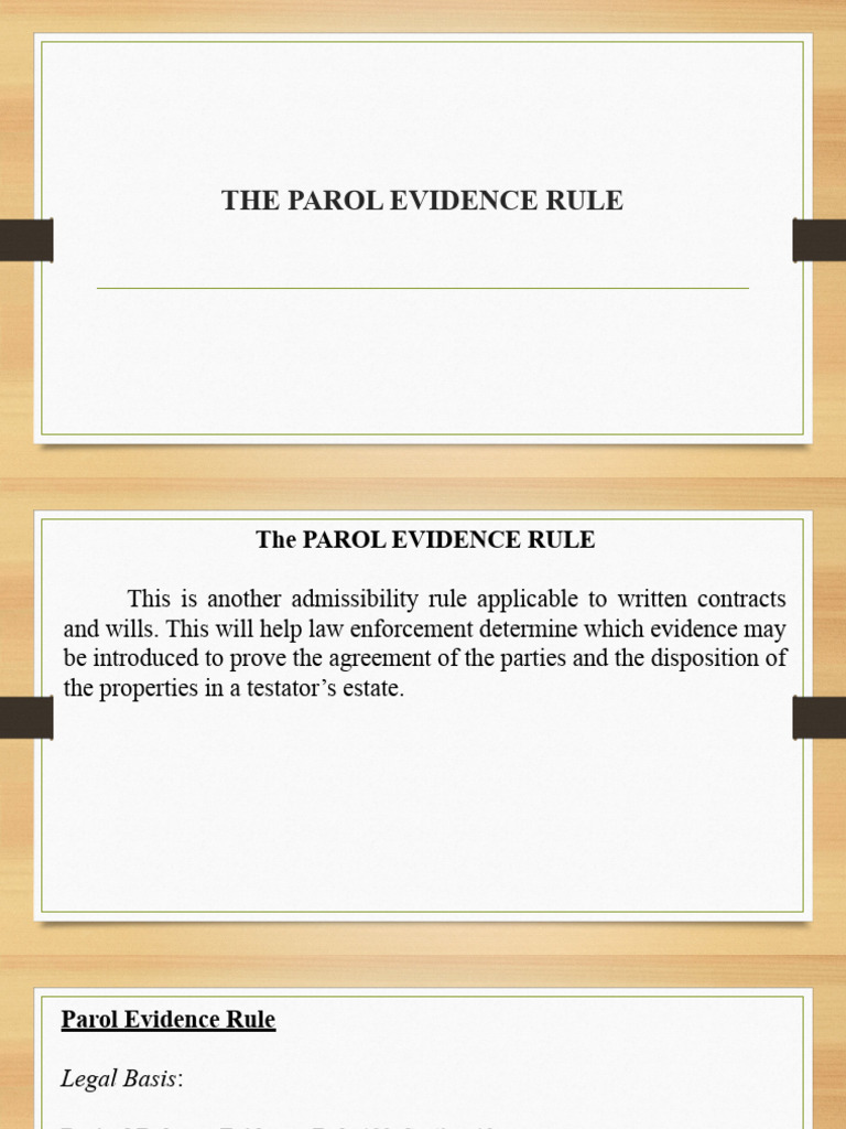Lesson 6. Parol and Electronic Evidence | PDF | Affidavit | Parol ...