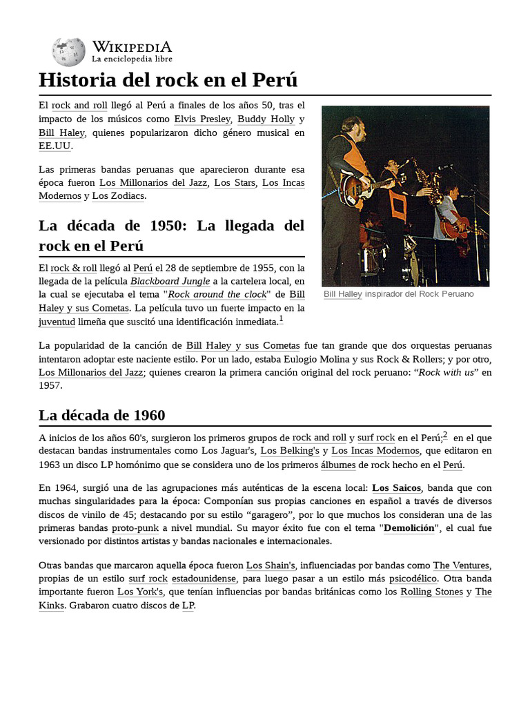 Historia Del Rock en El Perú | PDF | La música rock
