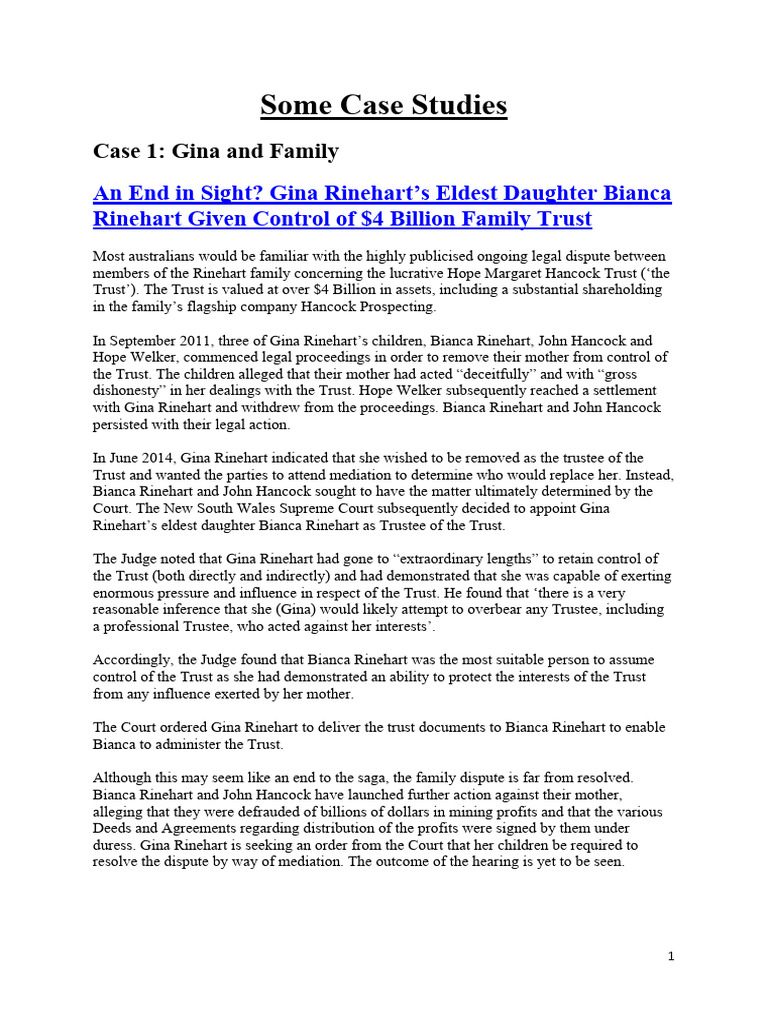 Some Case Studies | PDF | Civil Law (Common Law) | Legal Documents