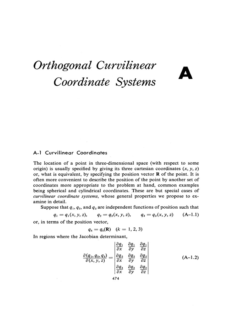 Orthogonal Curvilinear Coordinate Systems Happel Brenner | Download Free PDF | Coordinate System ...
