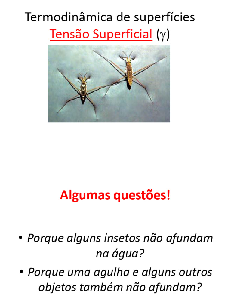 Tensão Superficial e Tensoativos em Líquidos | PDF | Tensão superficial ...
