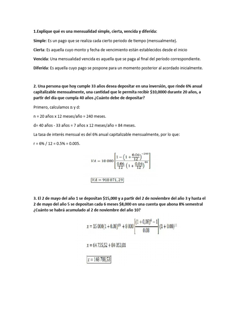 Tarea 2, Matematica Aplicada 2 | Descargar gratis PDF | Bancos | Interés