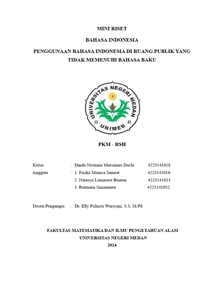 MINI RISET - BAHASA INDONESIA - KEL 5 Blom Fix | PDF | Karier & Perkembangan | Seni & Disiplin ...