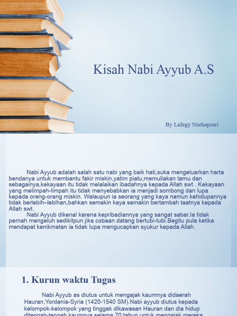 Kisah Nabi Ayyub: Sabar dan Syukur | PDF