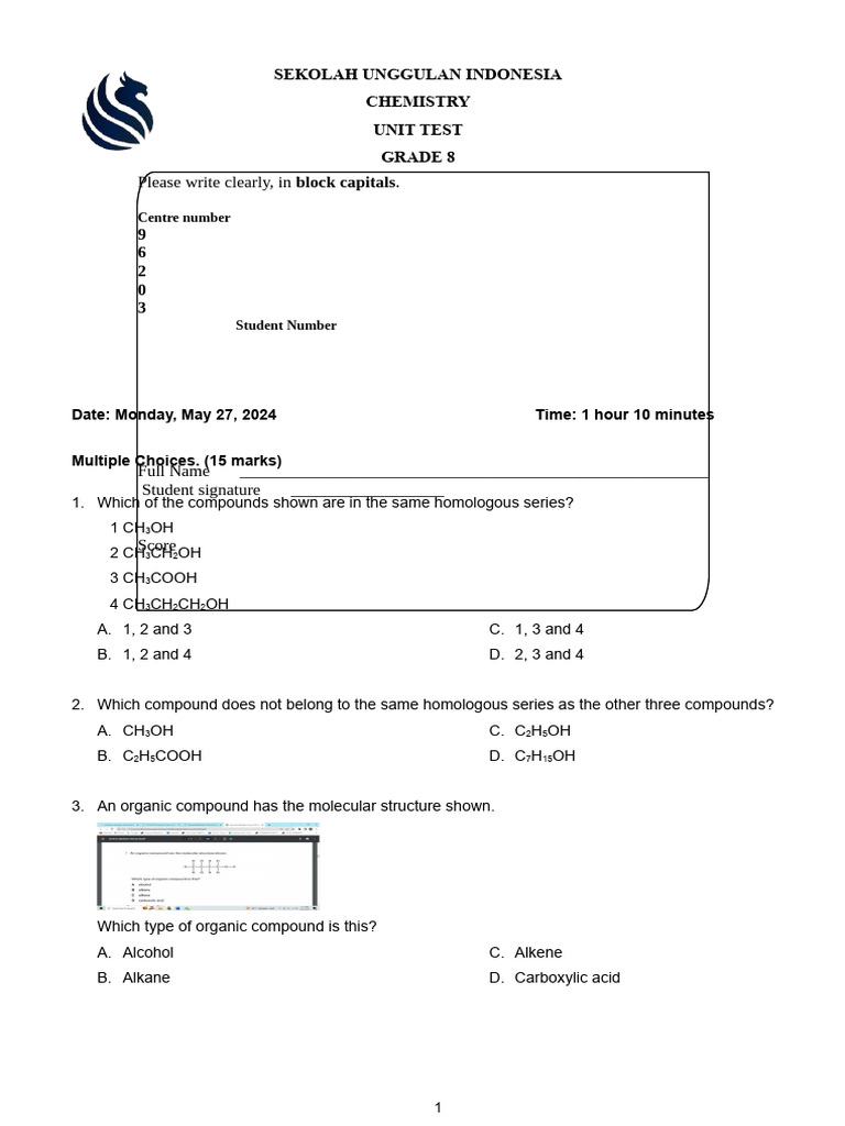 Alcohols, Carboxylic Acids, and Esters IGCSE | PDF | Ethanol | Ester