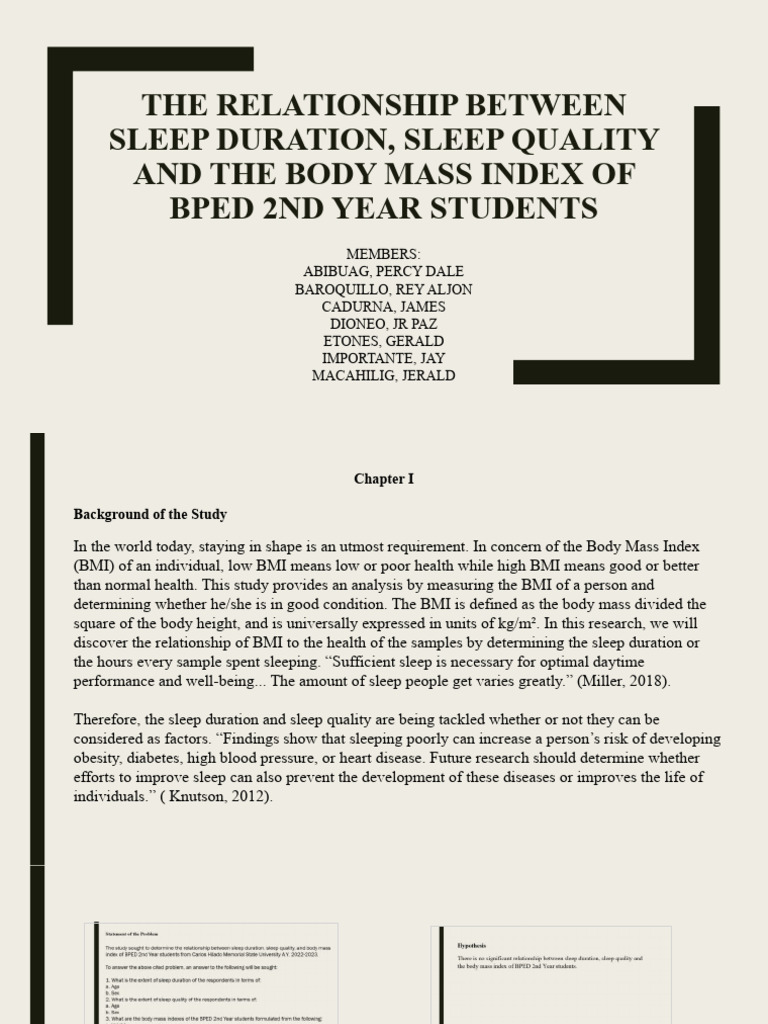 Sleep, BMI, and Health in Students | PDF | Sleep | Body Mass Index