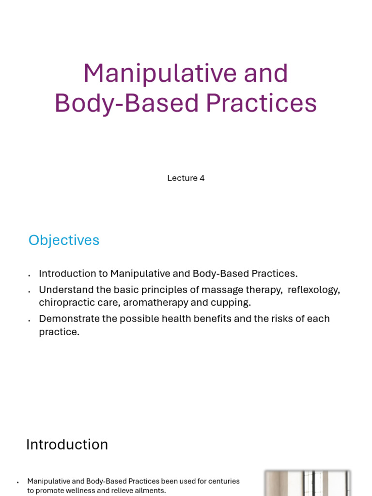 Overview of Body-Based Therapies | PDF | Massage | Chiropractic