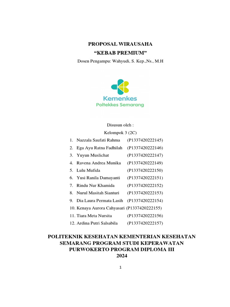 Proposal Wirausaha | PDF | Bisnis