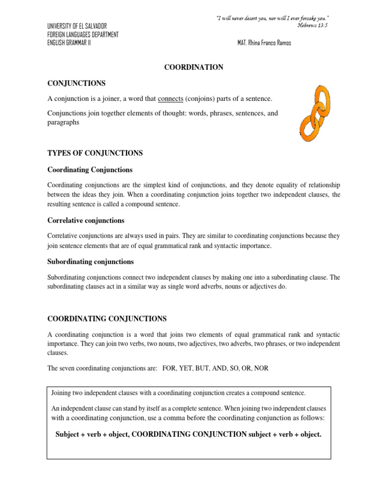 Coordination Conjuntions Grammar | PDF | Language Mechanics | Semantic Units