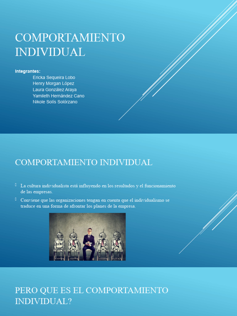 Comportamiento Individual Presentacion 2 | Descargar gratis PDF | Comportamiento | Business