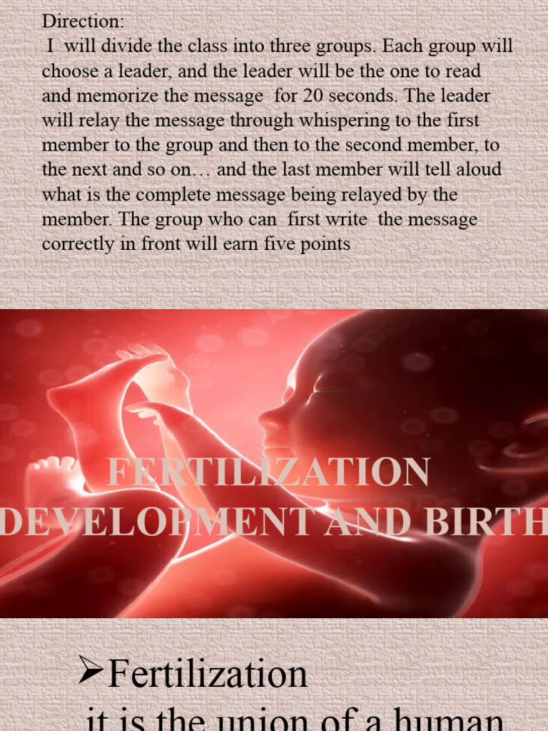 Fertilization Development and Birth | PDF