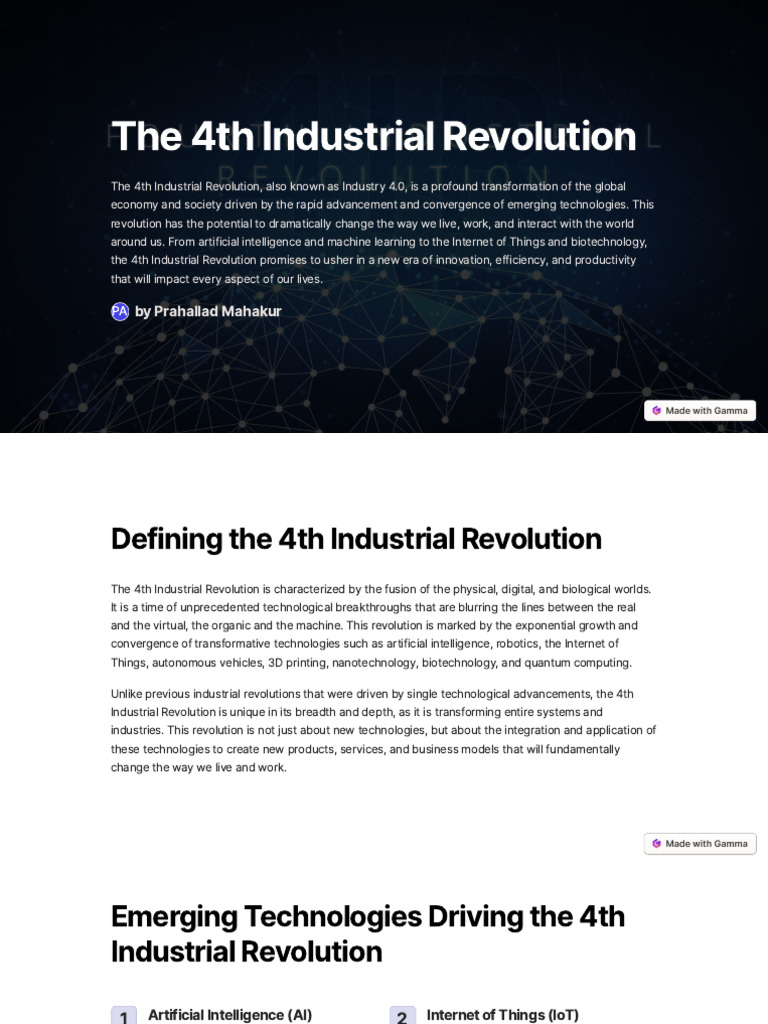 Understanding the 4th Industrial Revolution | PDF | Internet Of Things ...