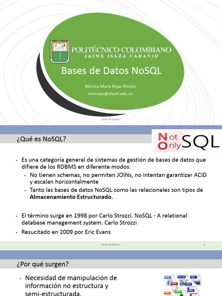 1-Introduccion NoSQL. | PDF | No Sql | Bases de datos