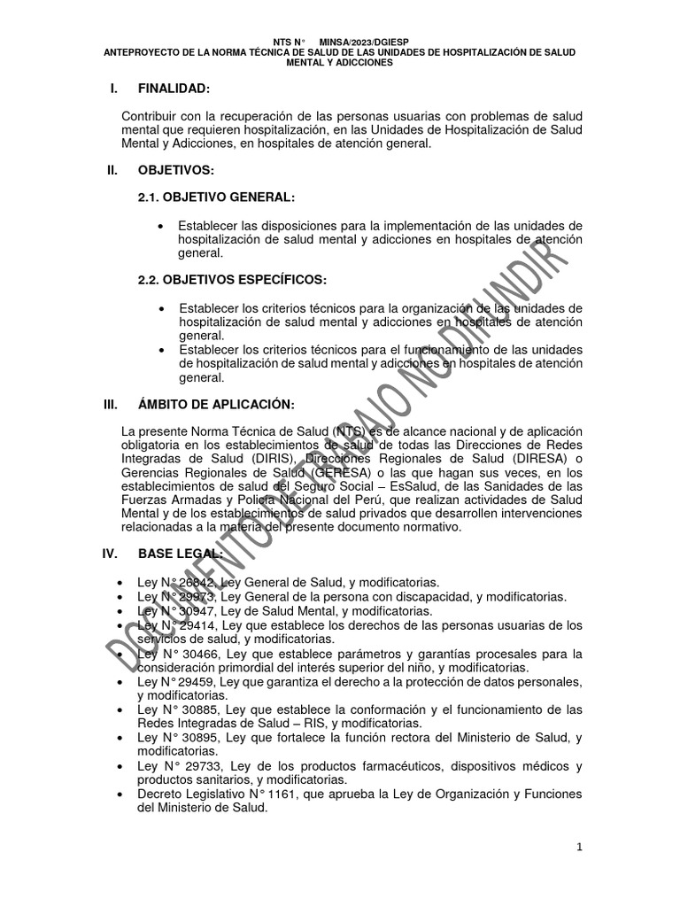 Anteproyecto NTS UHSMA-5 | PDF | Hospital | Salud mental