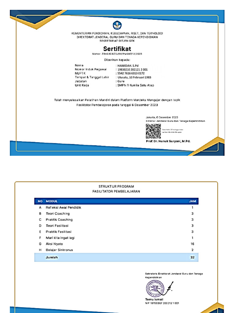3) Fasilitator Pembelajaran Hamidah | PDF