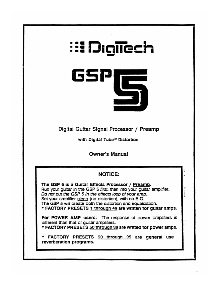 GSP5 Manual | PDF