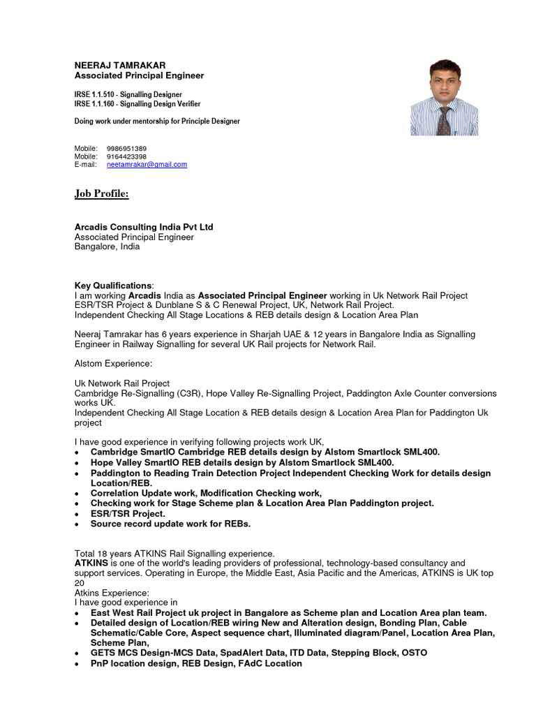 Resume-Neeraj Tamrakar-Rail Signalling Engineer | PDF | Computer Aided Design | Geographic ...