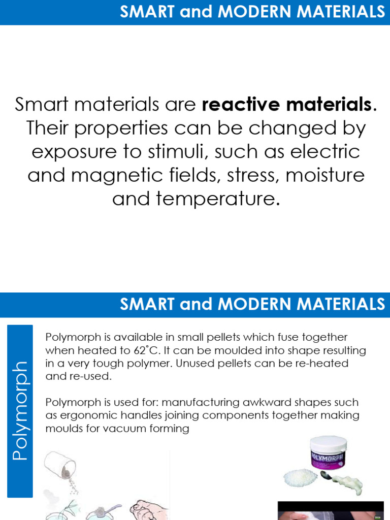 Smart and Modern Materials Guide | PDF | Shape Memory Alloy | Physical ...