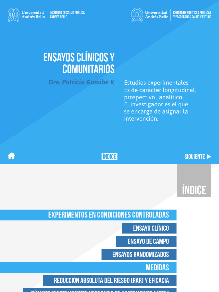 Ensayos Clínicos y Comunitarios | PDF | Ensayo clínico | Experimentar