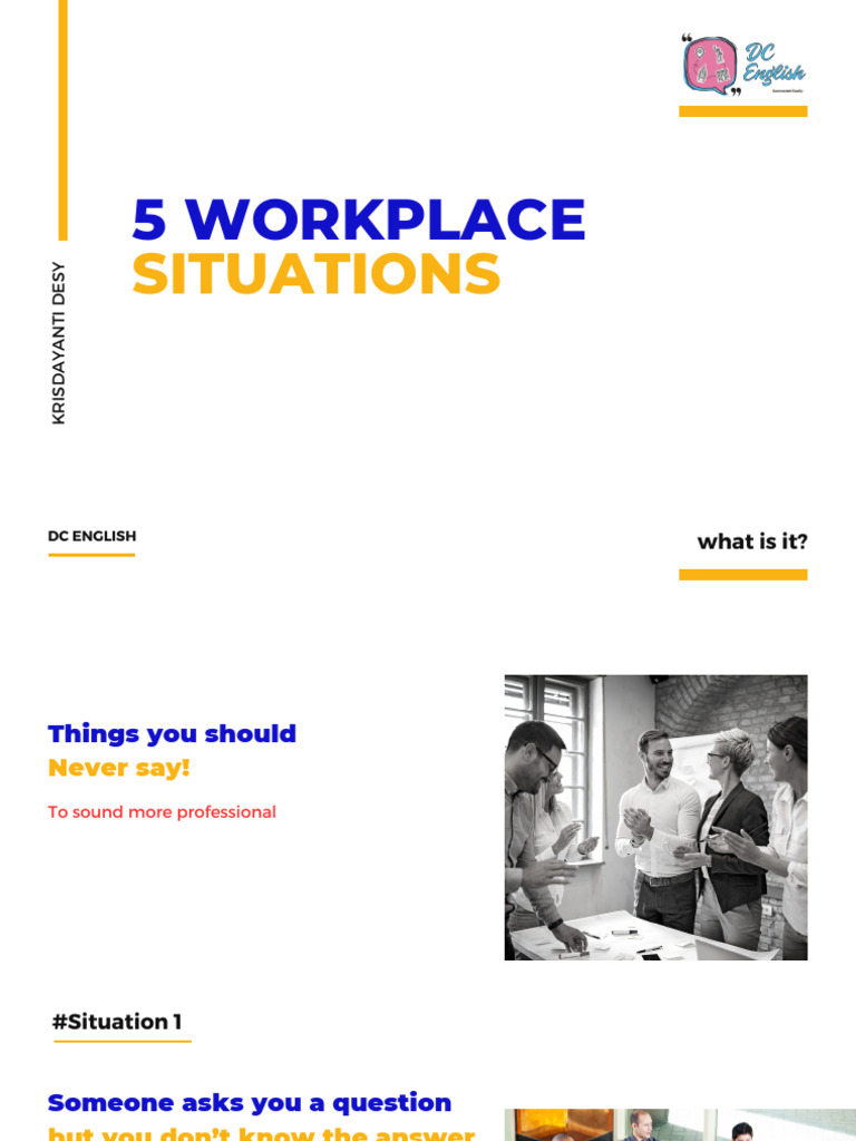 5 Workplace Situations | PDF | Self-Improvement