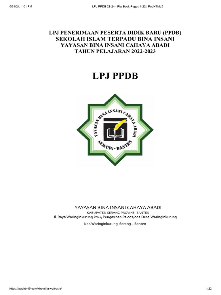 LPJ PPDB 23-24 - Flip Book Pages 1-22 - PubHTML5 | PDF | Books | Early Childhood Education Materials
