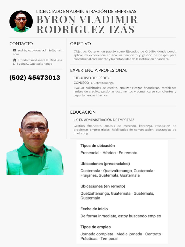 CV Byron Vladimir 2024 | PDF