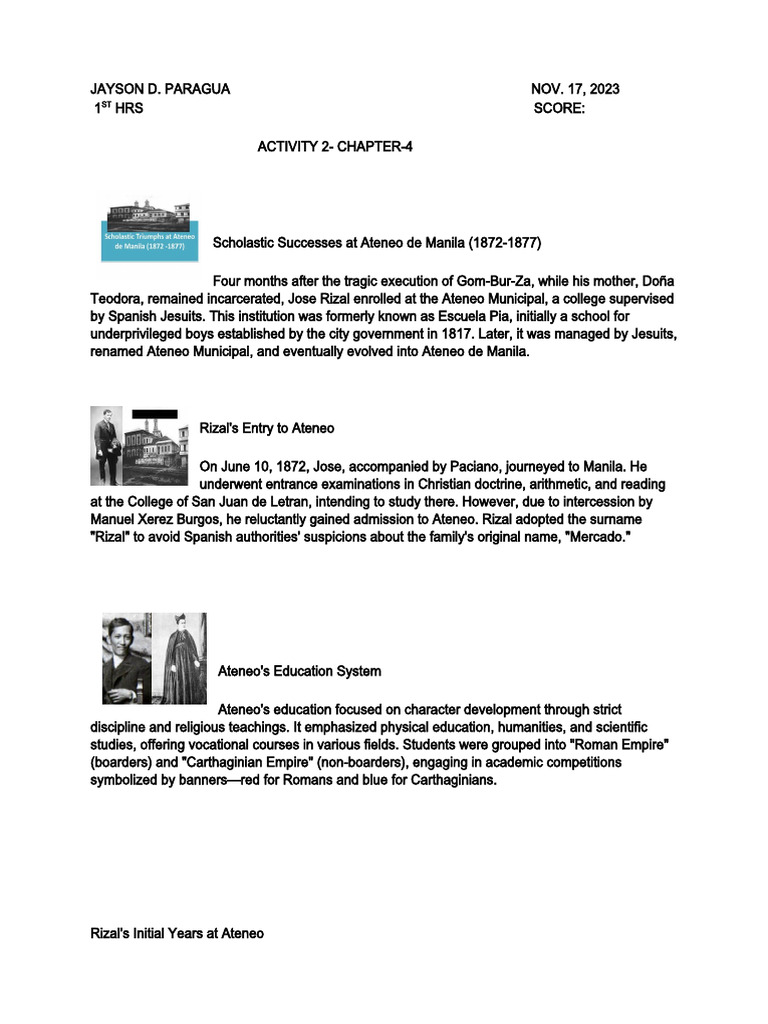 Paragua Activity2 Chapter4 Rizal | PDF